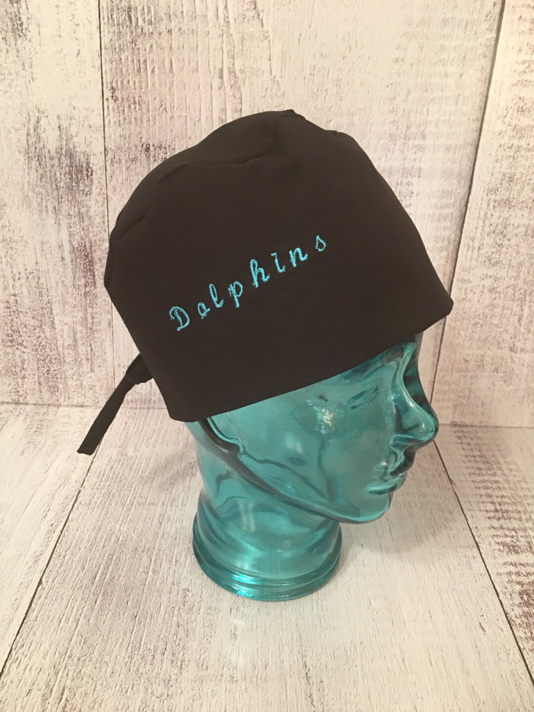 Miami Dolphins Black Scrub Cap/ Black Scrub Cap/doctor Scrub - Etsy