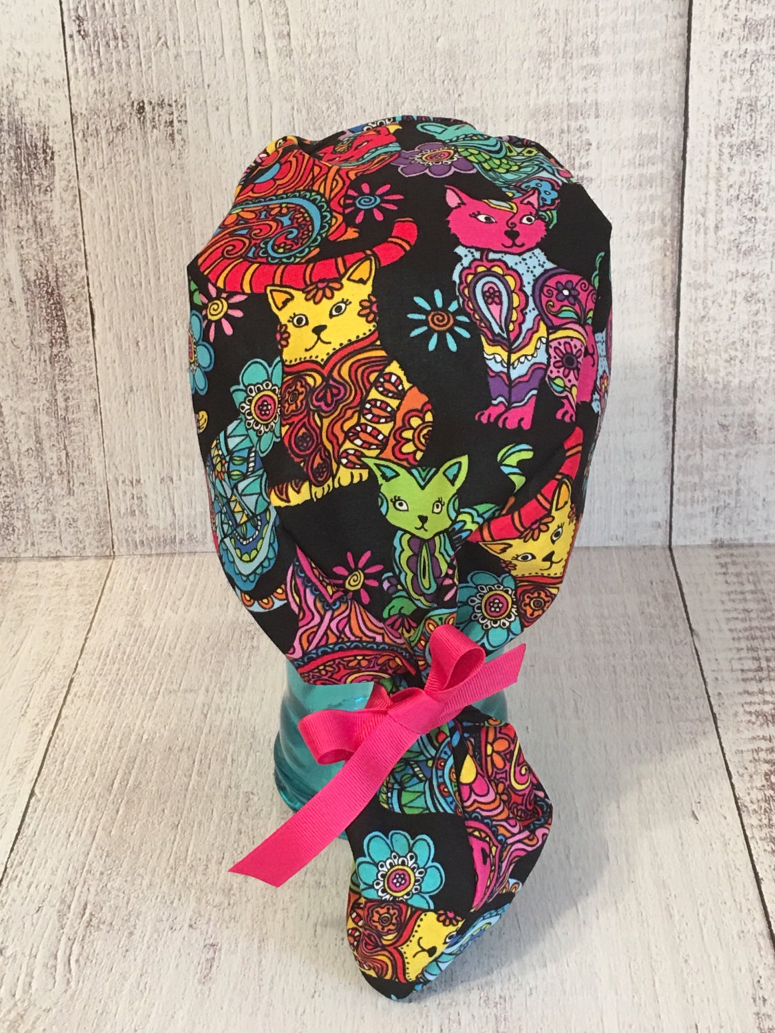 Tropical Cats Ponytail Scrub Caps / O R Ponytail Scrub Caps/ - Etsy