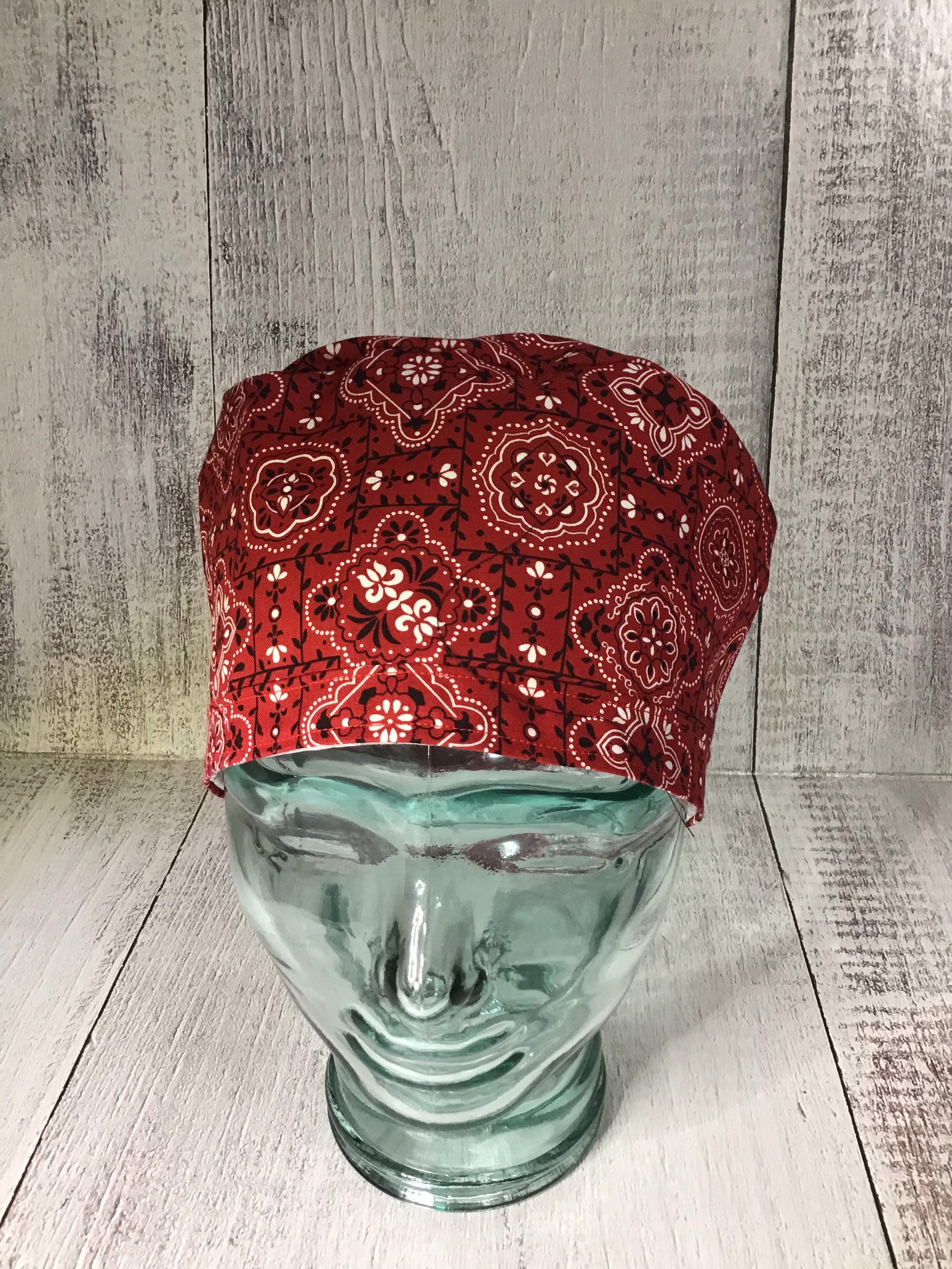 Red flower Euro scrub cap/ Euro scrub cap | Etsy