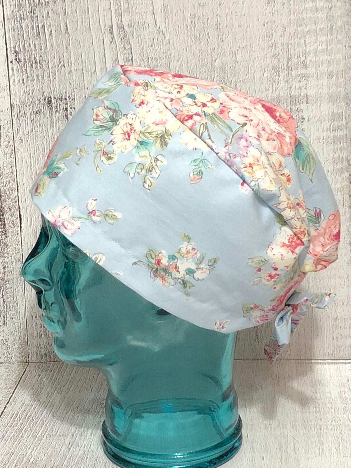 Large Pixie floral tieback scrub cap/ Pixie tieback scrub cap | Etsy