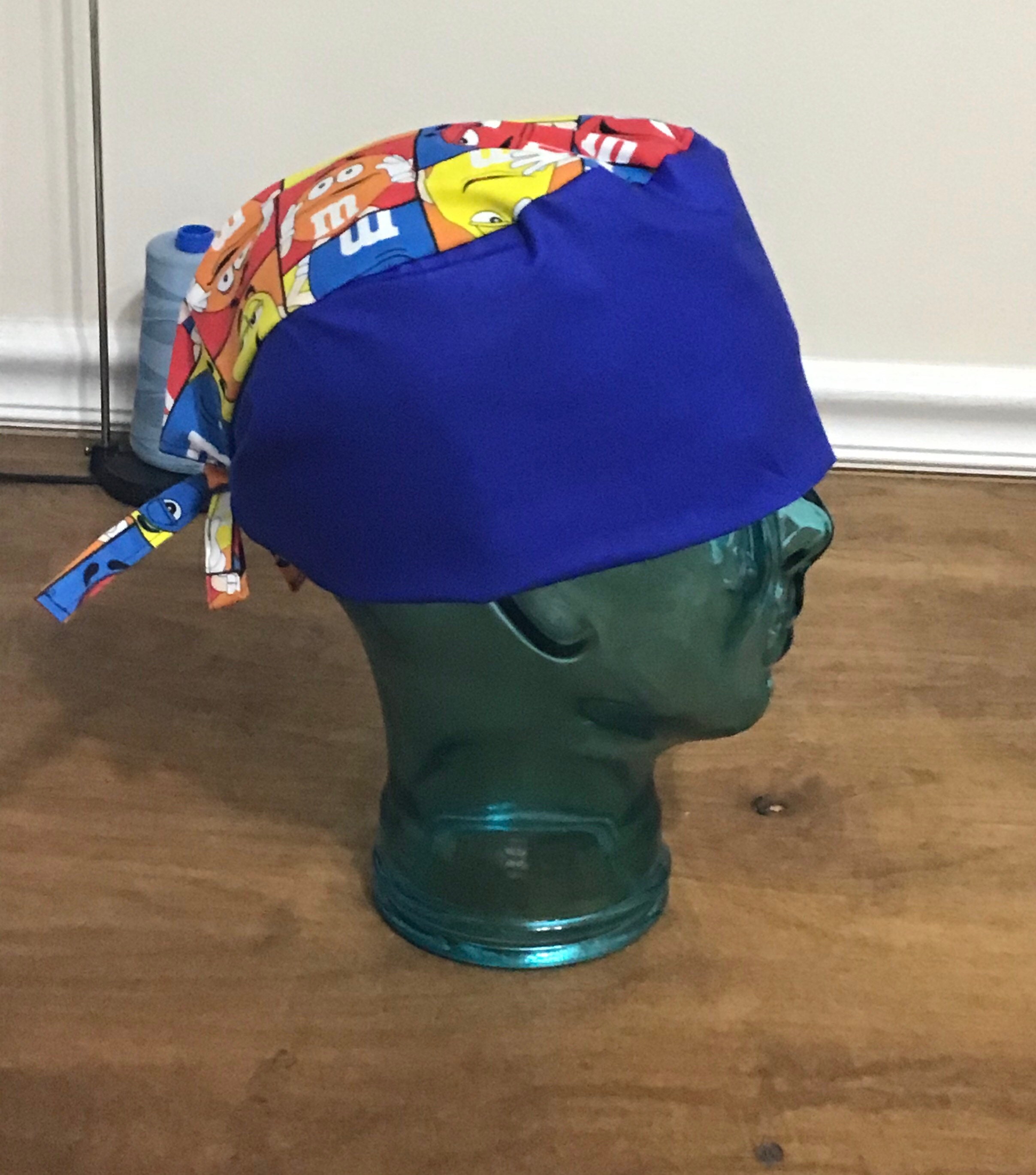 M M scrub cap/ doctors scrub cap/ M M ponytail scrub cap | Etsy