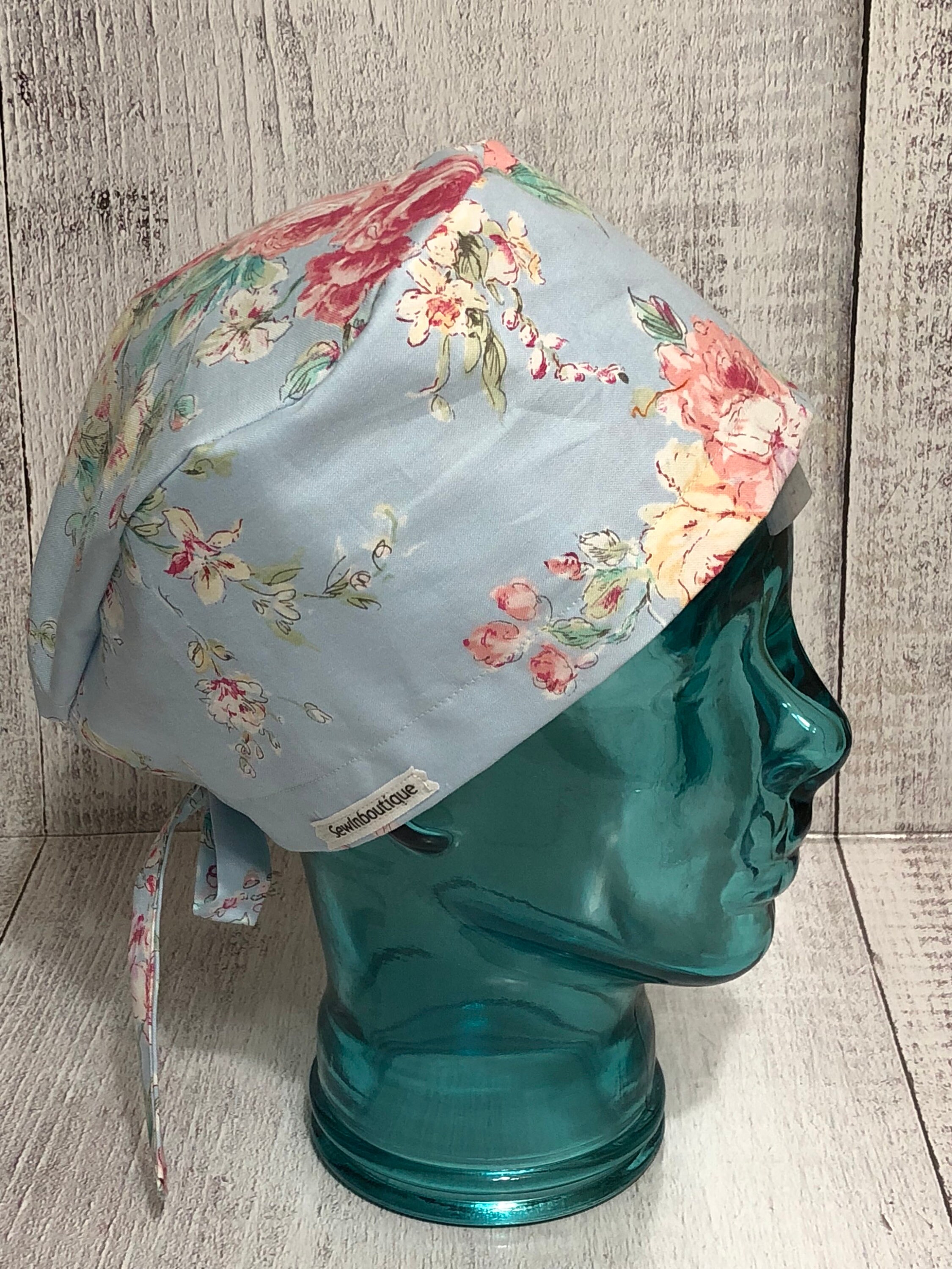 Large Pixie Floral Tieback Scrub Cap/ Pixie Tieback Scrub Cap - Etsy