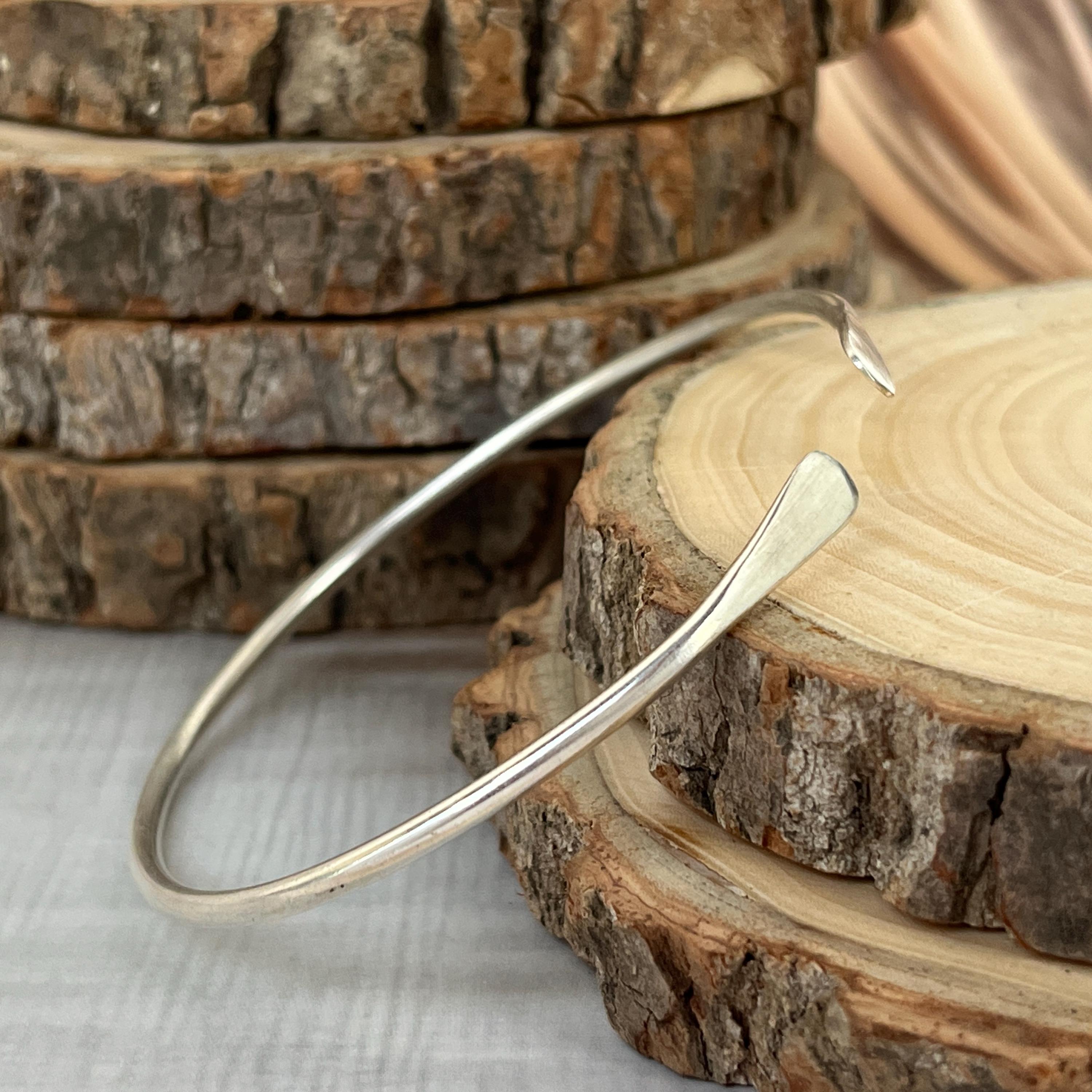 Sterling Silver Open Cuff Bracelet: Minimalist Unisex Bangle - Etsy