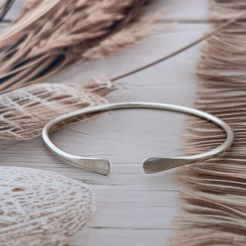 Sterling Silver Open Cuff Bracelet: Minimalist Unisex Bangle - Etsy
