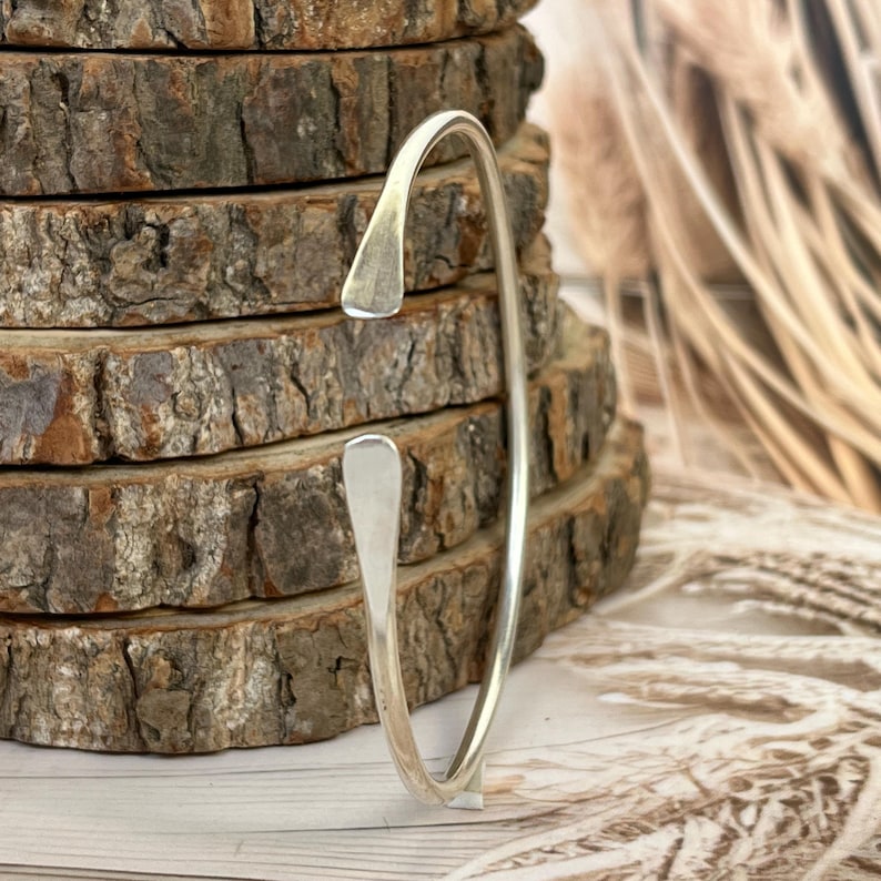 Sterling Silver Open Cuff Bracelet: Minimalist Unisex Bangle - Etsy
