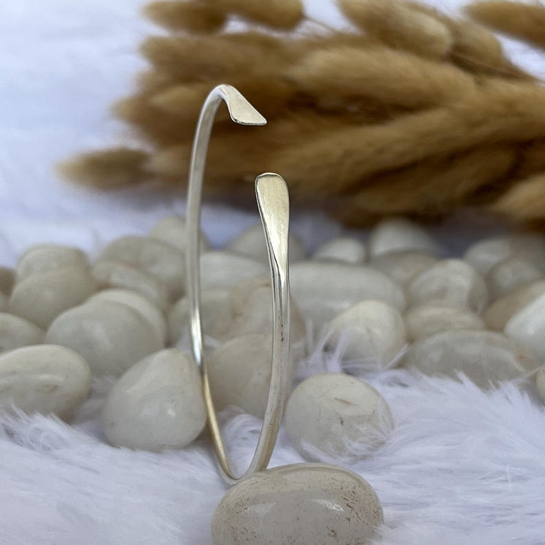 Sterling Silver Open Cuff Bracelet: Minimalist Unisex Bangle - Etsy