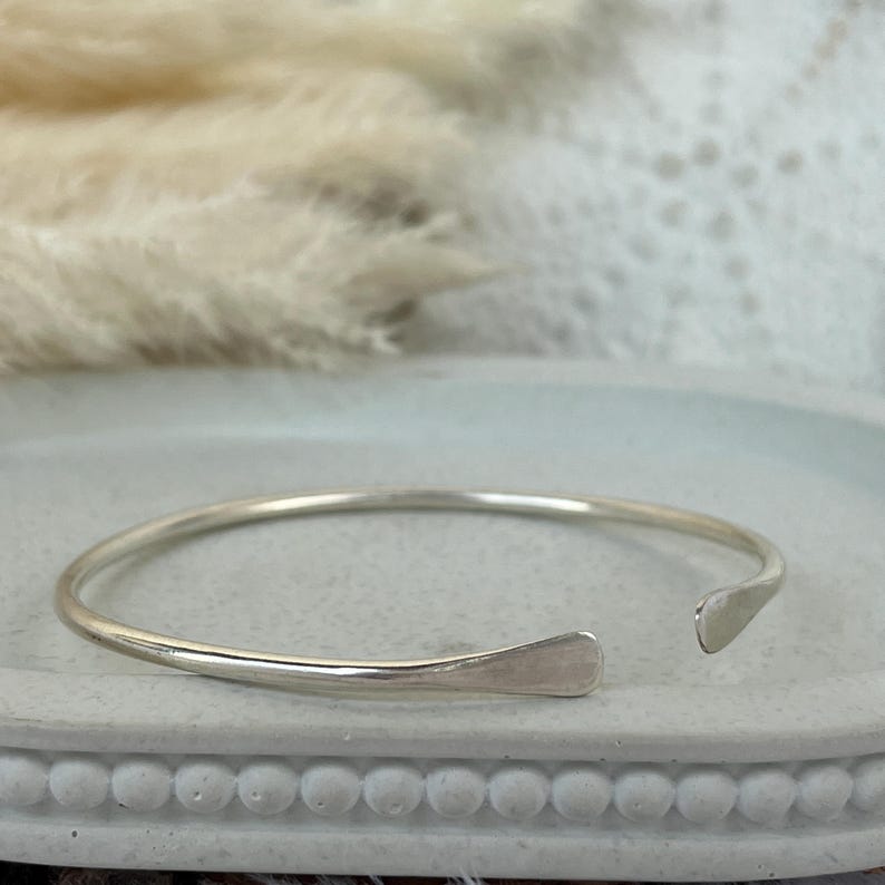Sterling Silver Open Cuff Bracelet: Minimalist Unisex Bangle - Etsy