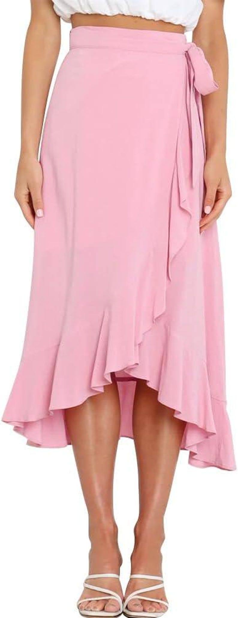 A-line Wrap Skirt Sewing Pattern PDF | Ruffle Hem Skirt With Waist Ties ...