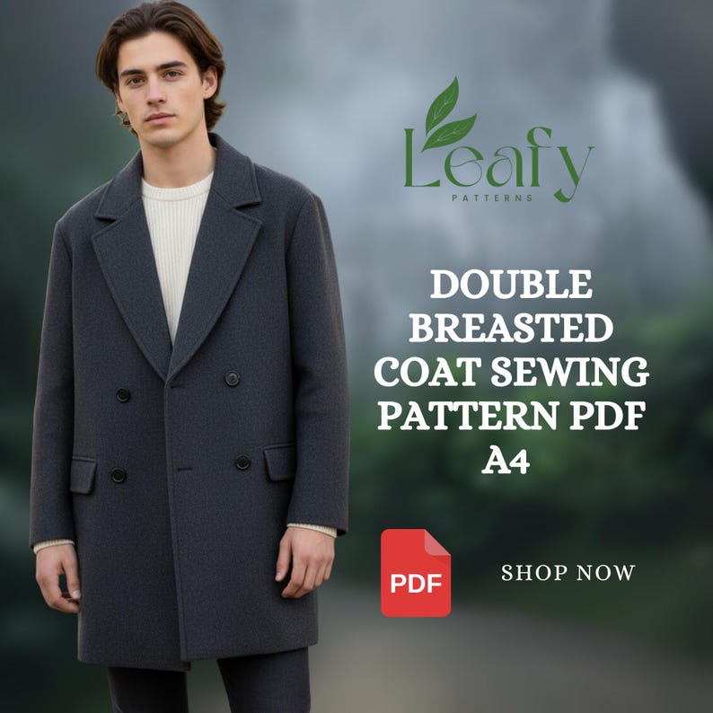 Double Breasted Coat Sewing Pattern PDF | Long Coat Pattern | Winter ...