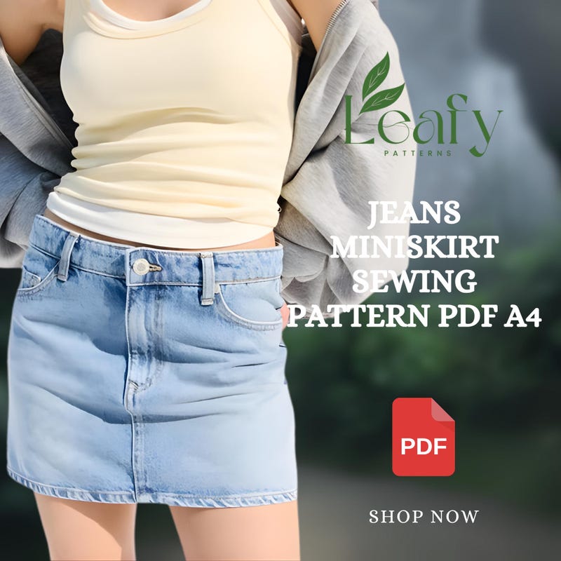Mini Jeans Skirt Pattern - Etsy