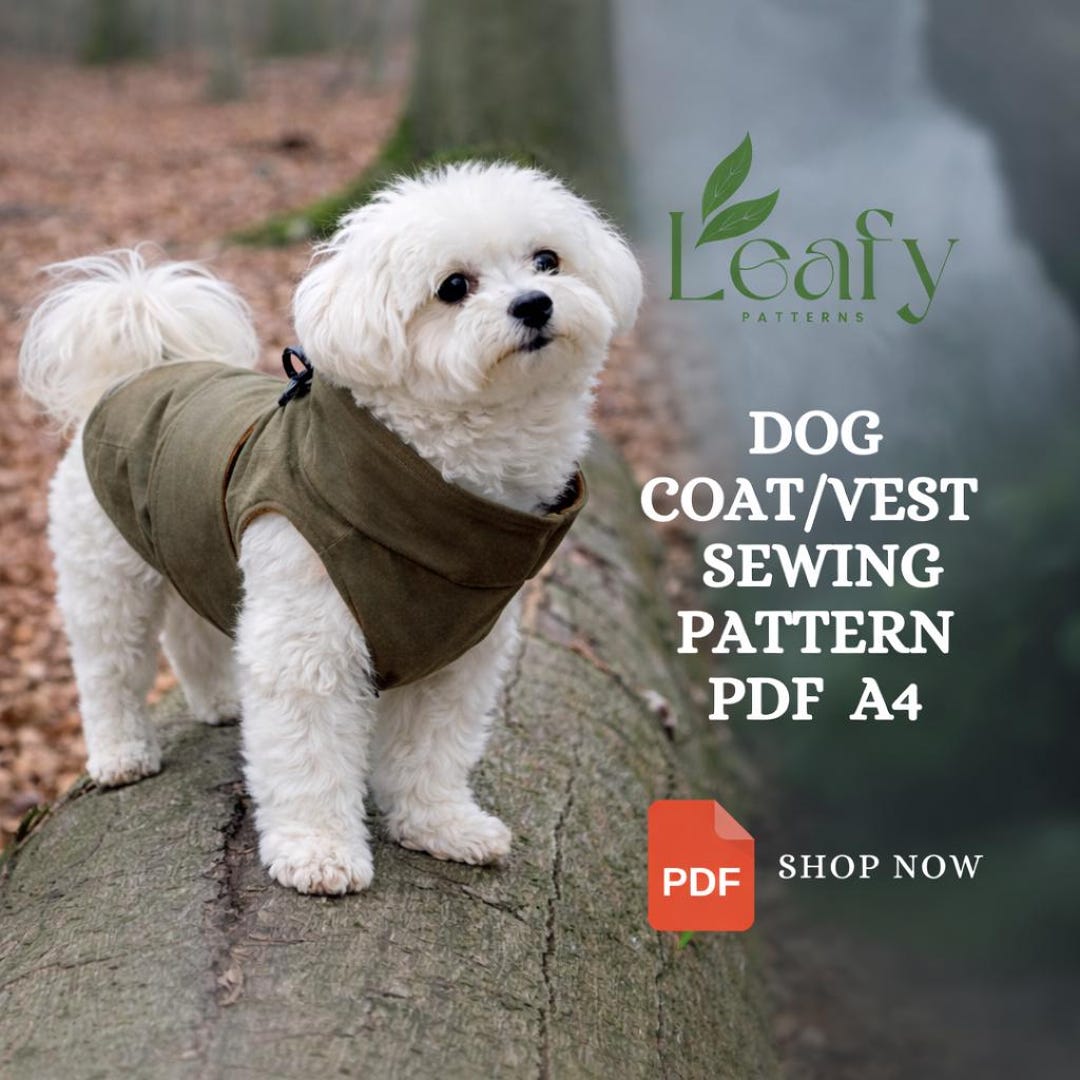 Dog Coat Sewing Pattern – PDF Dog Jacket Pattern, Easy to Sew Pet ...