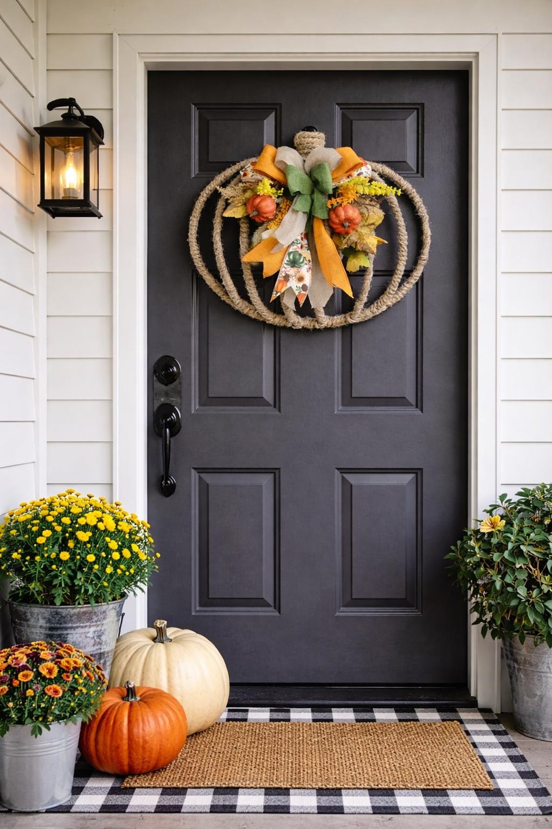 PUMPKIN WREATH With Fall Charm for Your Front Door - Etsy