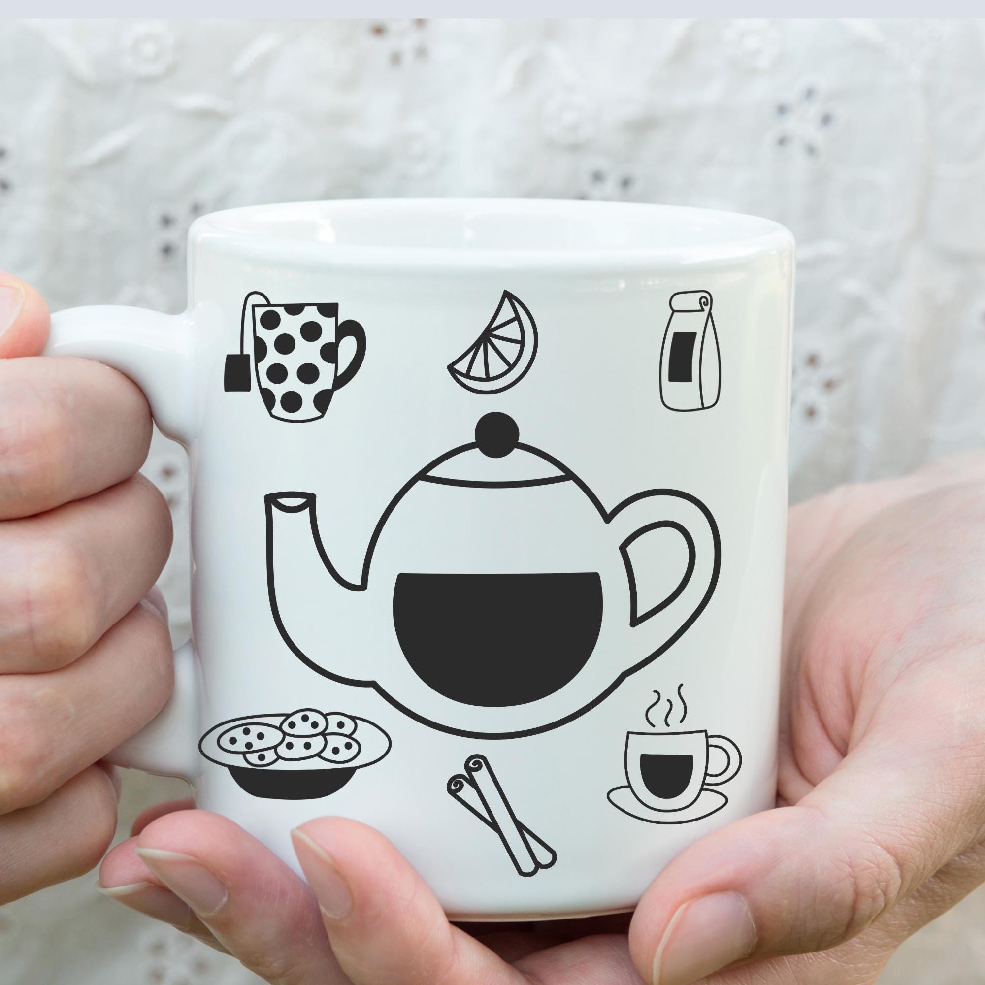 Tea Doodles Clipart: Cozy Tea Party PNG Designs (digital Download) - Etsy