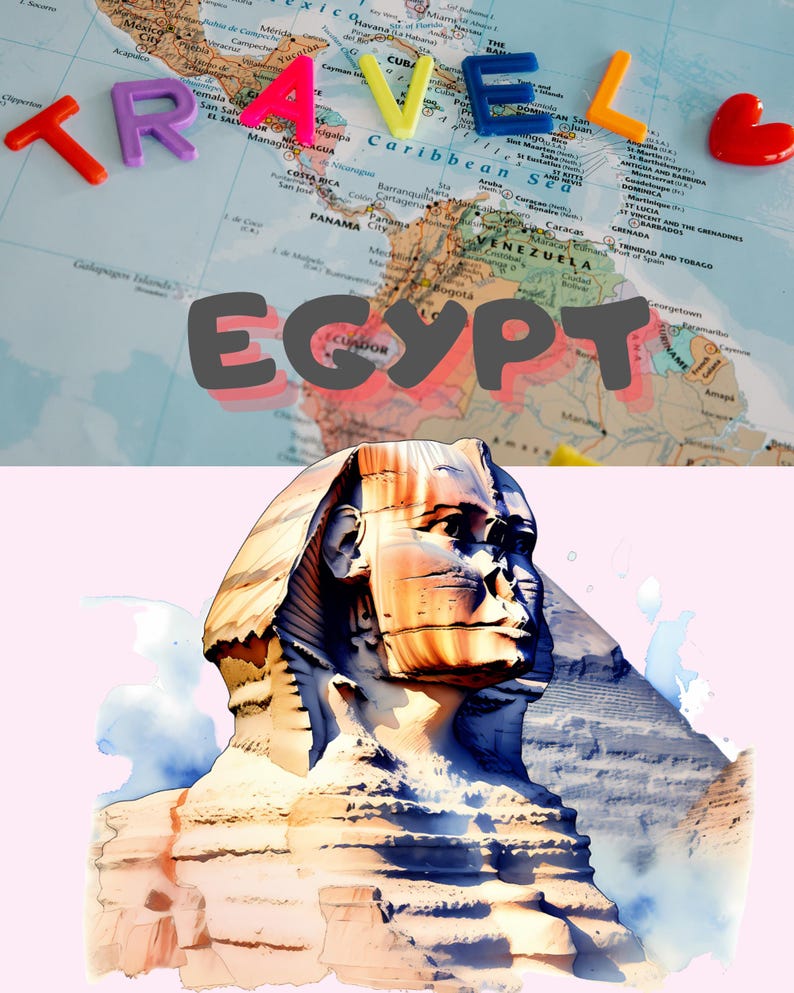 Egypt Watercolor Travel Clipart: Ancient Landmarks & Mystical Culture ...
