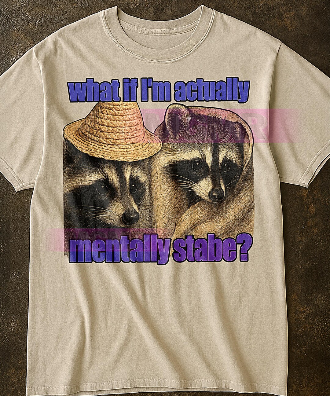What If I'm Actually Mentally Stable Raccoon Shirt, Funny Quote Graphic ...