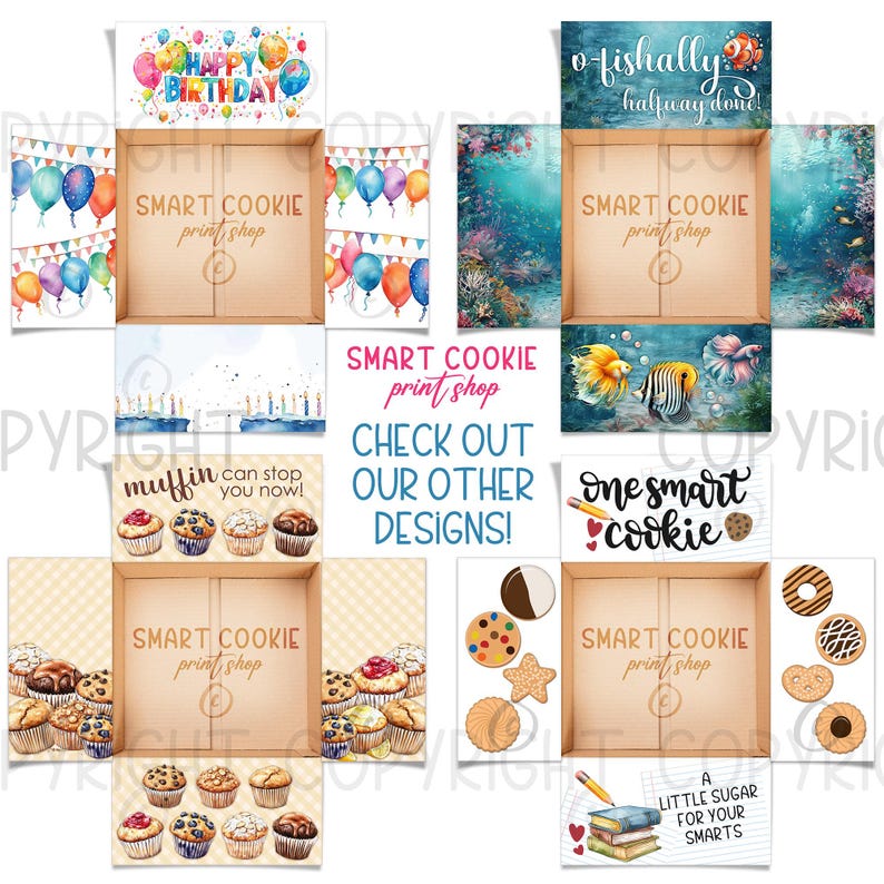 Birthday Care Package Printable, DIY Birthday Gift Box Flaps, Happy ...