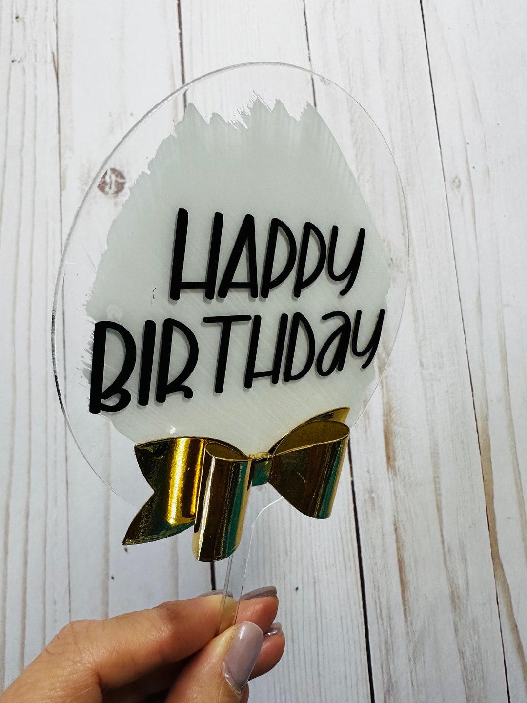 Birthday Cake Toppe 5 Acrilyc Round Caketopper Male Cake Topper Costum ...