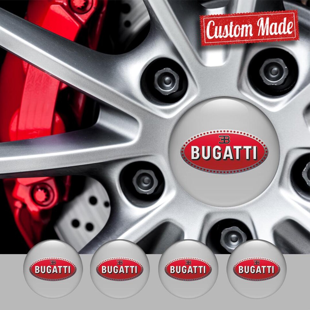 Set of 4 Bugatti Logostickers 3D Epoxy Resin Decals Handmade Self ...