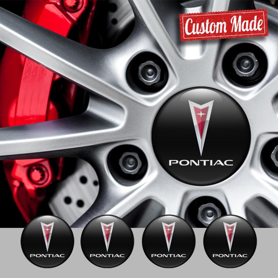 Set of 4 Pontiac Car Stickers - 3D Resin Domed Logos Self-adhesive ...
