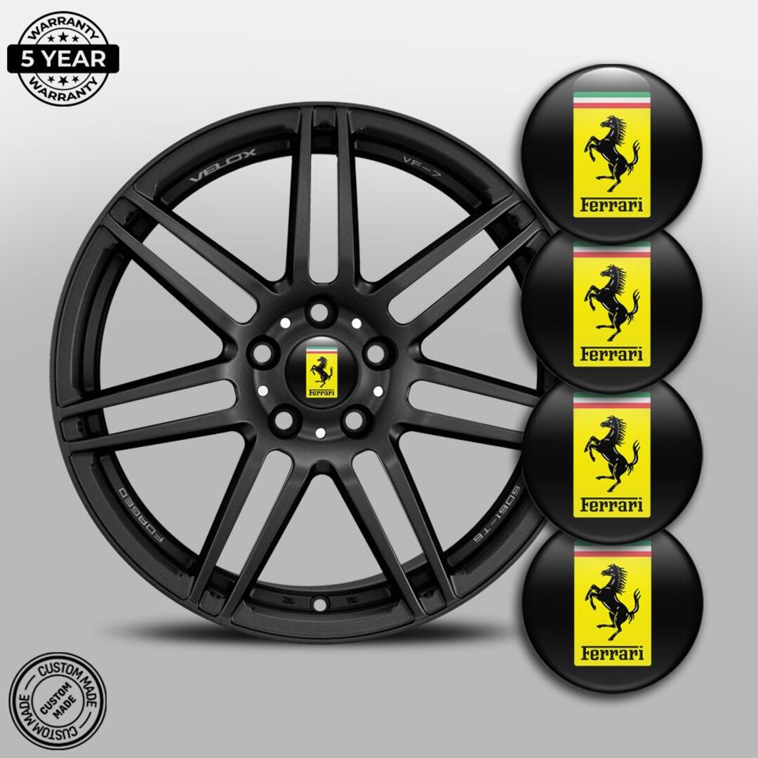 Ferrari Wheel Center Cap Stickers: 3D Domed Vinyl Emblem, Set of 4 - Etsy