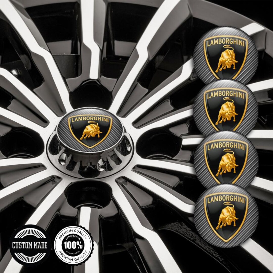 Lamborghini 3D Epoxy Resin Badges - Set of 4 - Self Adhesive Car ...