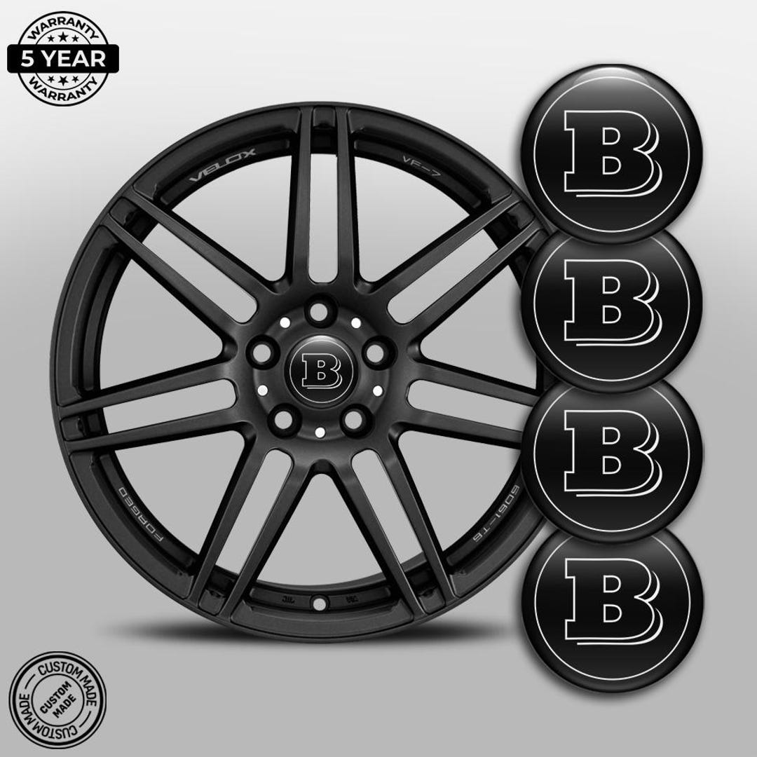 BRABUS Wheel Center Cap Stickers: 3D Domed Car Logo Decals (4xset ...