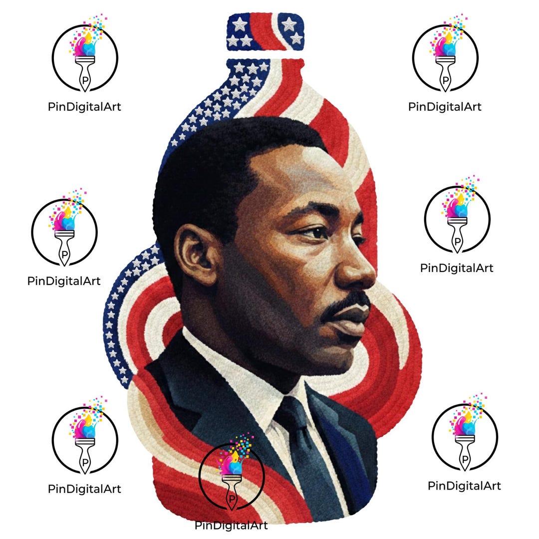 Martin Luther King Jr PNG MLK Sublimation Design American Flag Bottle ...