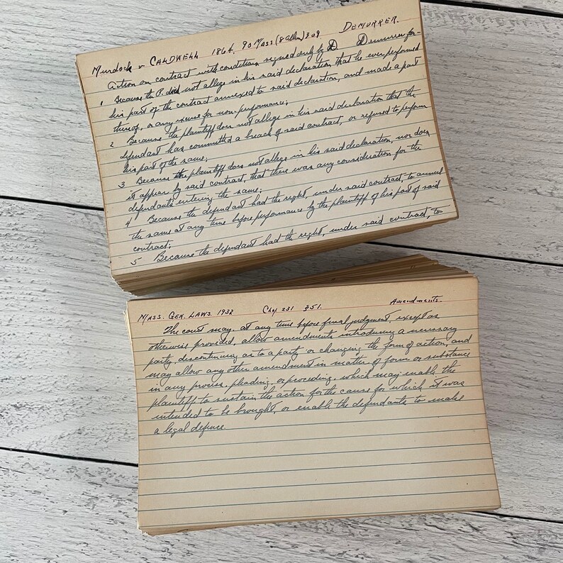 Vintage 4x6 Index Cards From University of Michigan Law School Approx ...