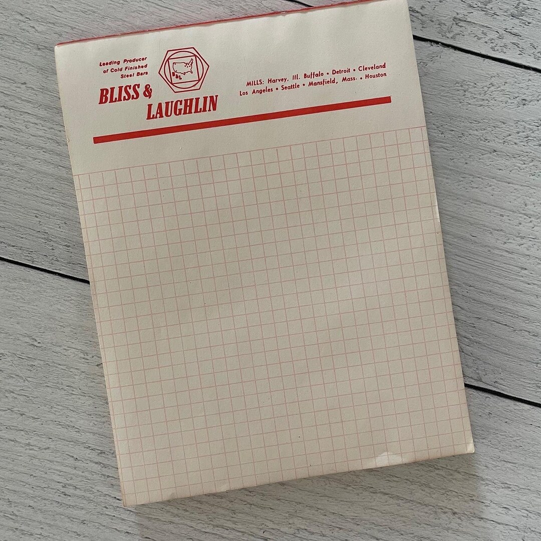 Vintage Bliss & Laughlin Graph Paper Notepad Sheets Set of 3 - Etsy