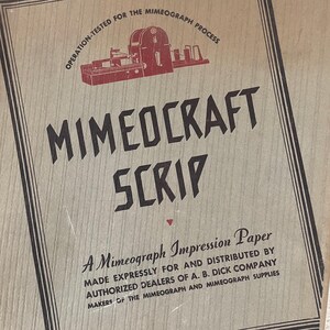 Vintage Mimeocraft Scrip Paper. A Mimeograph Impression Paper Set of 5 ...