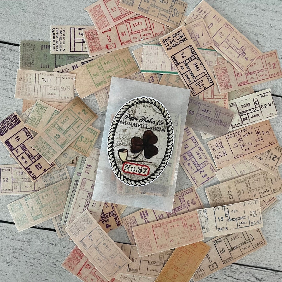 PHC No.37 Vintage Tim Ticket Reproduction Gummed Labels or Stickers 51 ...