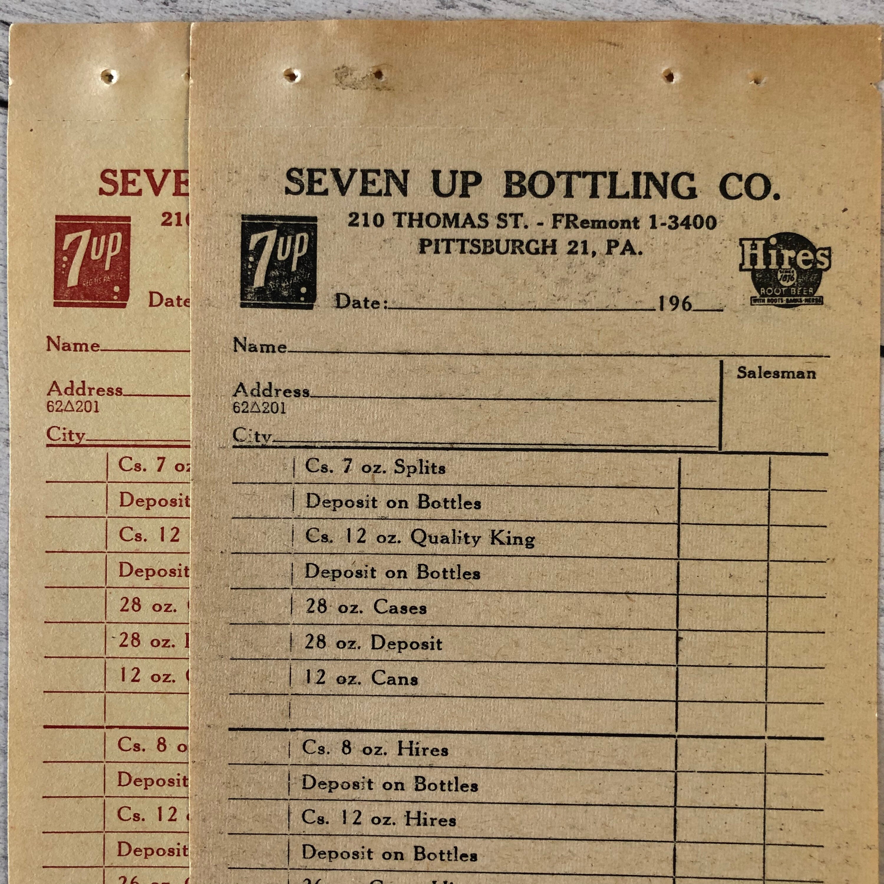 Vintage 1960’s Seven up Bottling Co. Wholesale Cash Sales Receipt ...