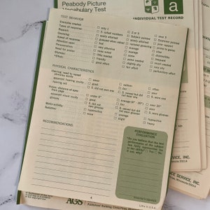 Vintage 1959 Peabody Picture Vocabulary Single Student Test Folder - Etsy