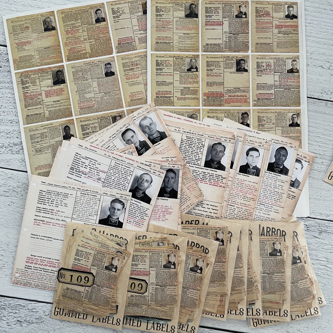 PHC No. 109 Alcatraz Prison Inmates Reproduction Cards, Gummed Labels ...
