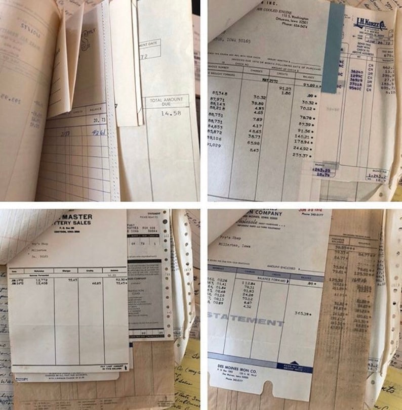Monthly Bundles of Statements Bills Receipts and Documents Ephemera - Etsy