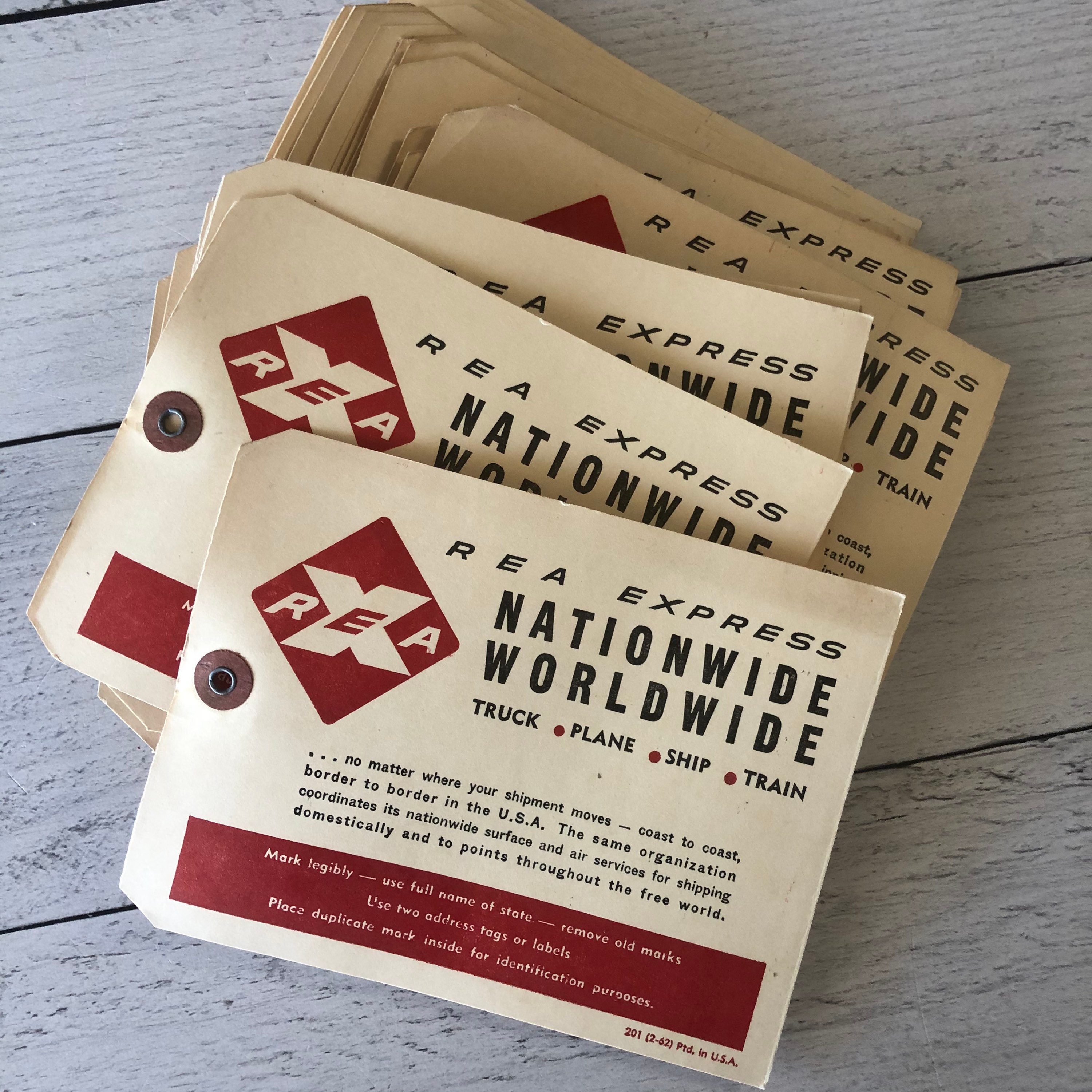 1960s Vintage REA Express Worldwide Shipping Giant Tag - Etsy