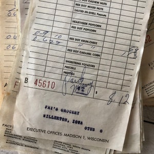 1950s-60s Vintage Red Dot Foods Inc, Wholesale Receipts to Fry’s ...