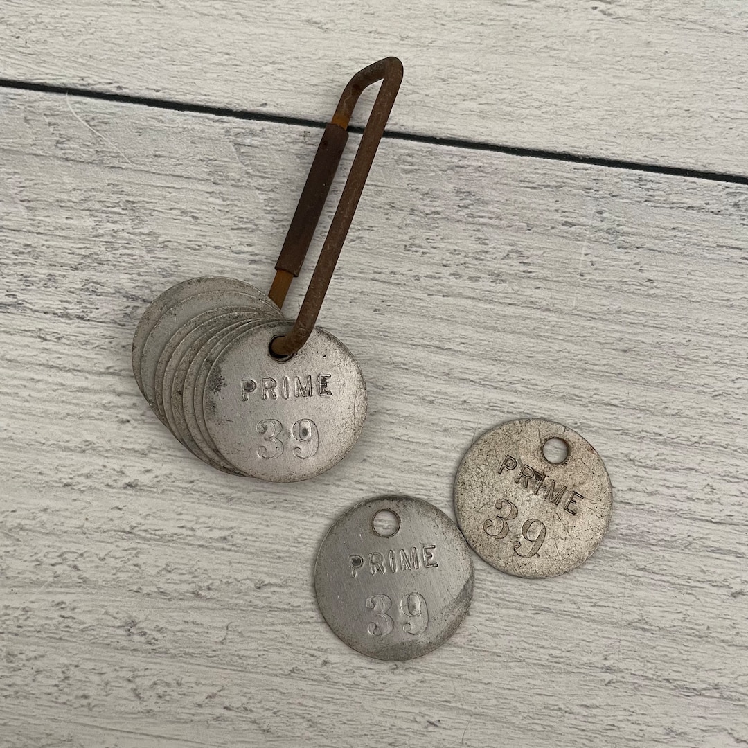 Vintage Prime 39 Metal Tool Check Tag - Etsy