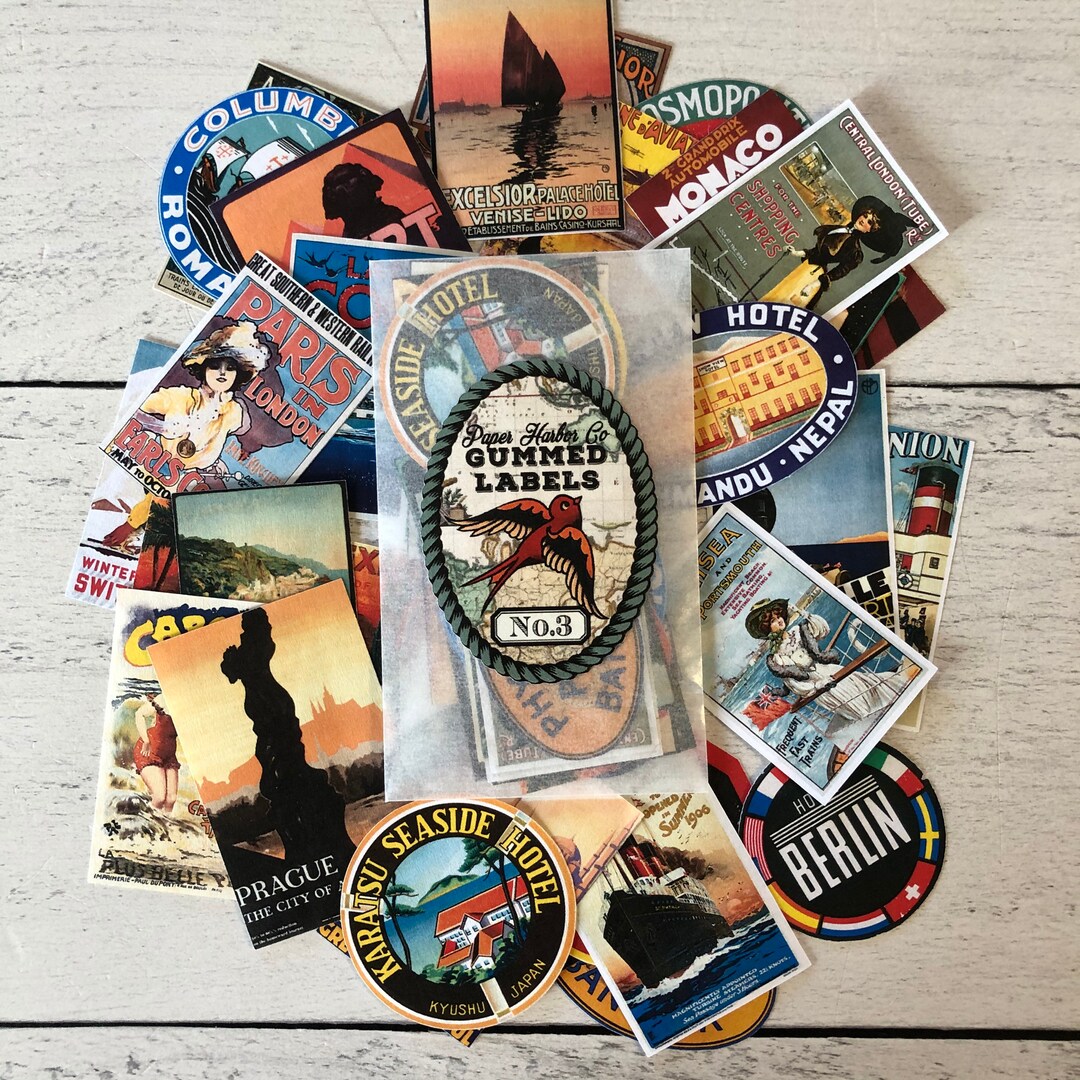 PHC No. 3 Vintage Reproduction Travel Gummed Labels or - Etsy