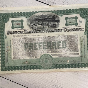 Vintage / Antique Ornate Stock Certificate of Your Choice - Etsy