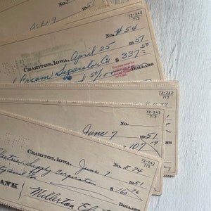 Vintage 1950s First State Bank Checks From Chariton, Iowa Set of 5 - Etsy