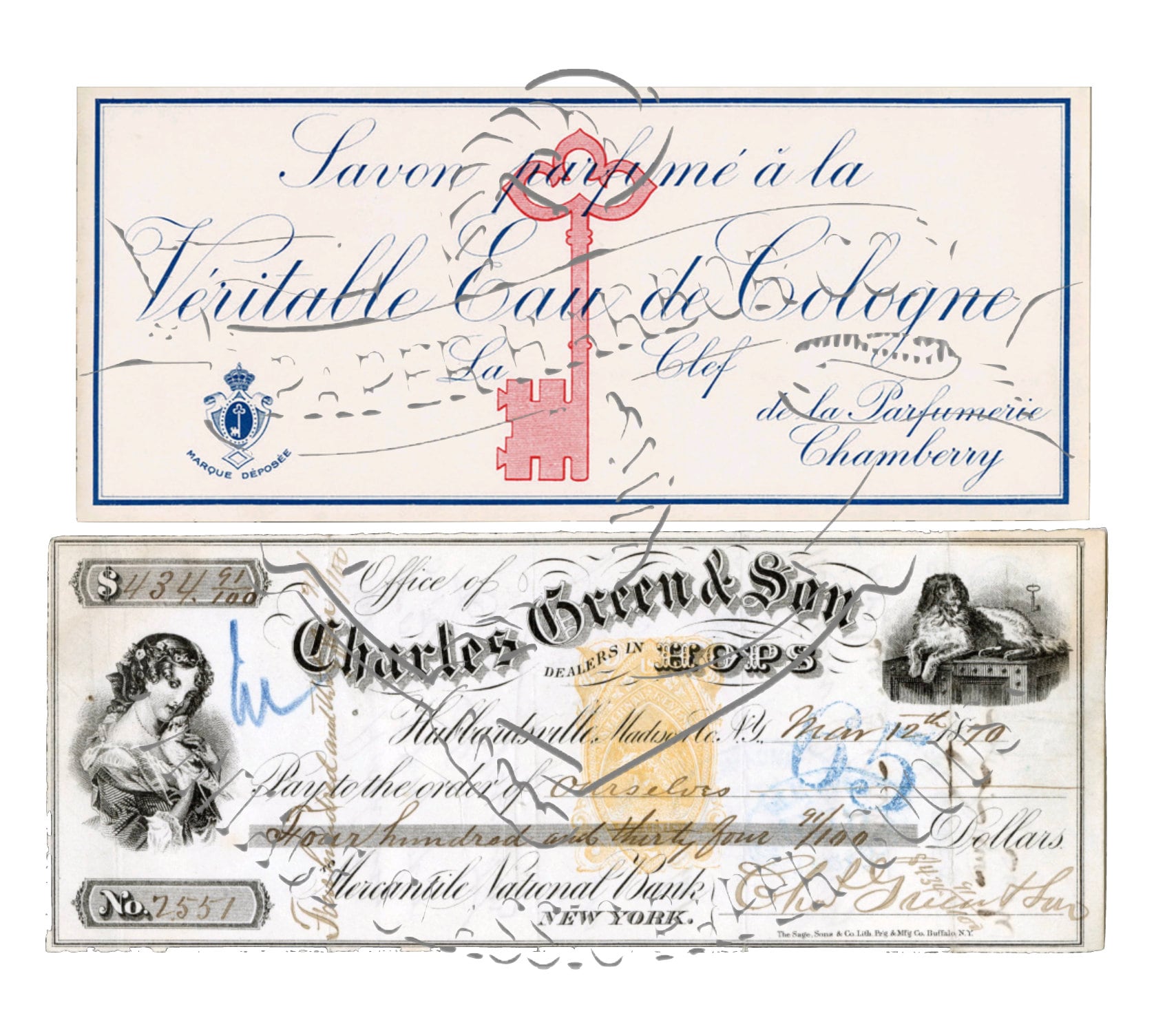 Vintage Antique Bank Check Certificate Perfume Receipts Set of - Etsy