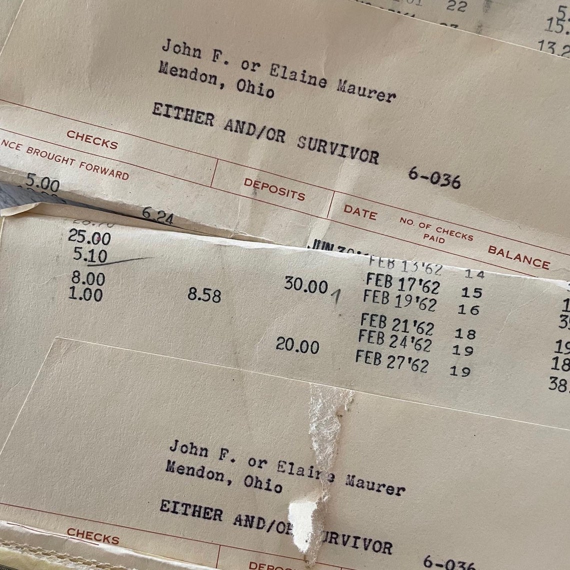 Vintage 1950s-60s Bank Statement Bundles With Cancelled Checks and ...
