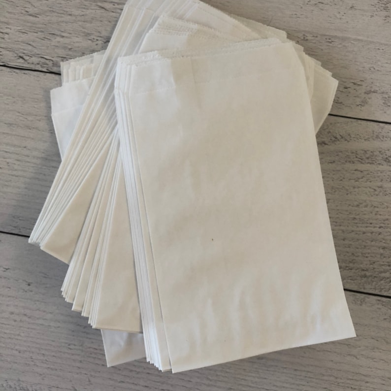 Set of 10 White Paper Flat Merchandise Bags 5x7.5 - Etsy