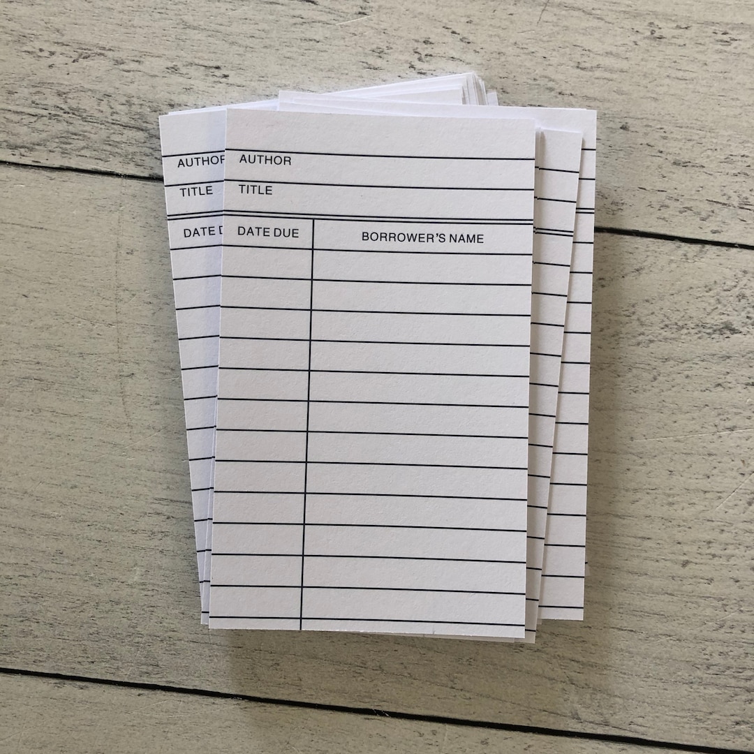 New Library Book Checkout Cards Set of 10 - Etsy