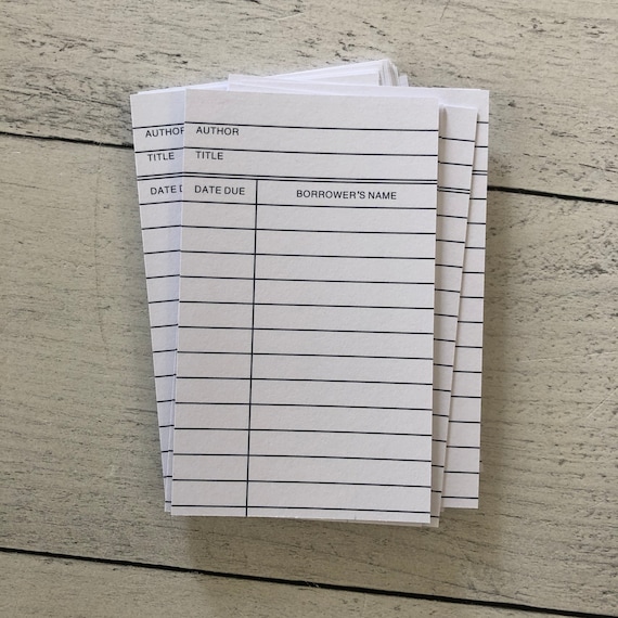 New Library Book Checkout Cards Set of 10 - Etsy