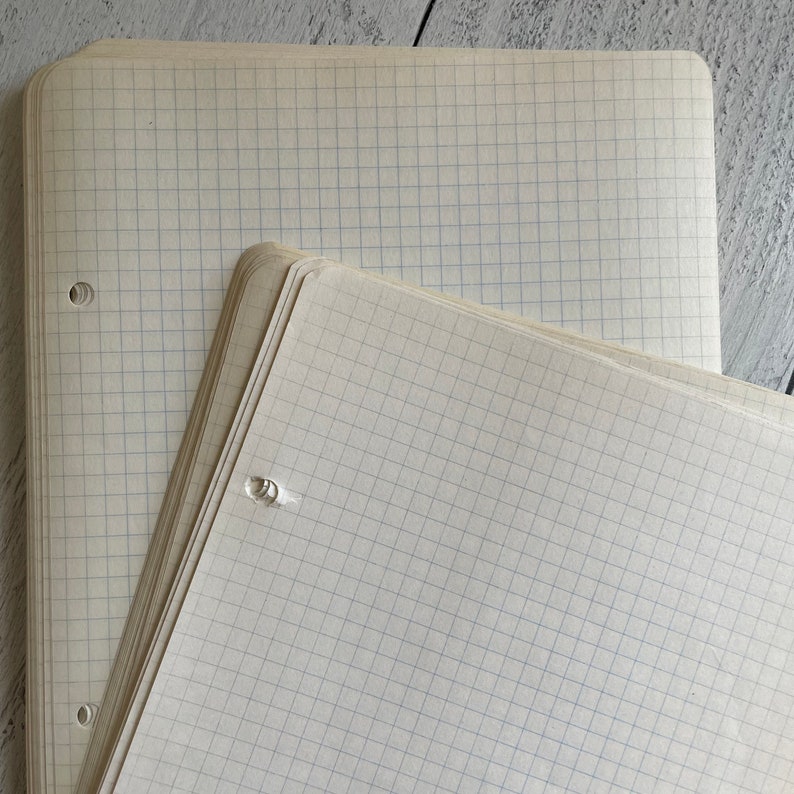 Vintage 2 Hole Punch Graph Paper Filler Sheets Set of 3 - Etsy