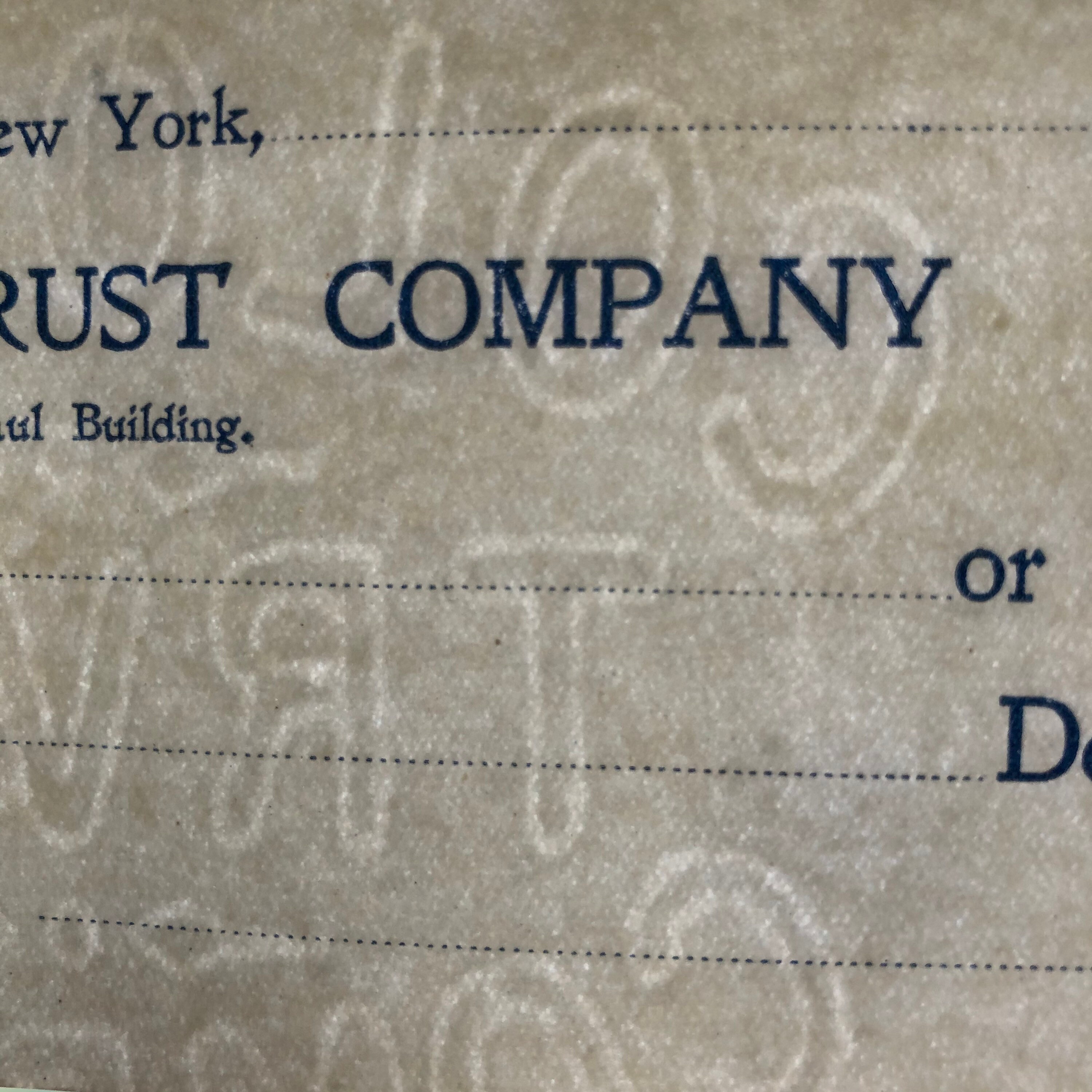 Antique 1890’s Colonial Trust Company of New York Checks With Stubs - Etsy
