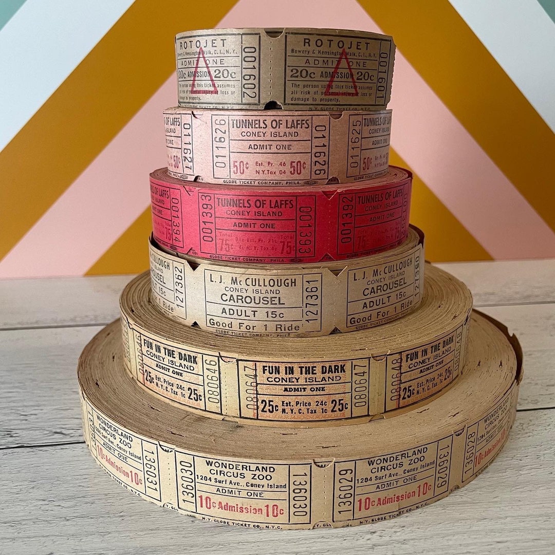 Super Rare Tickets From Coney Island, NY! Vintage Coney Island Rides ...