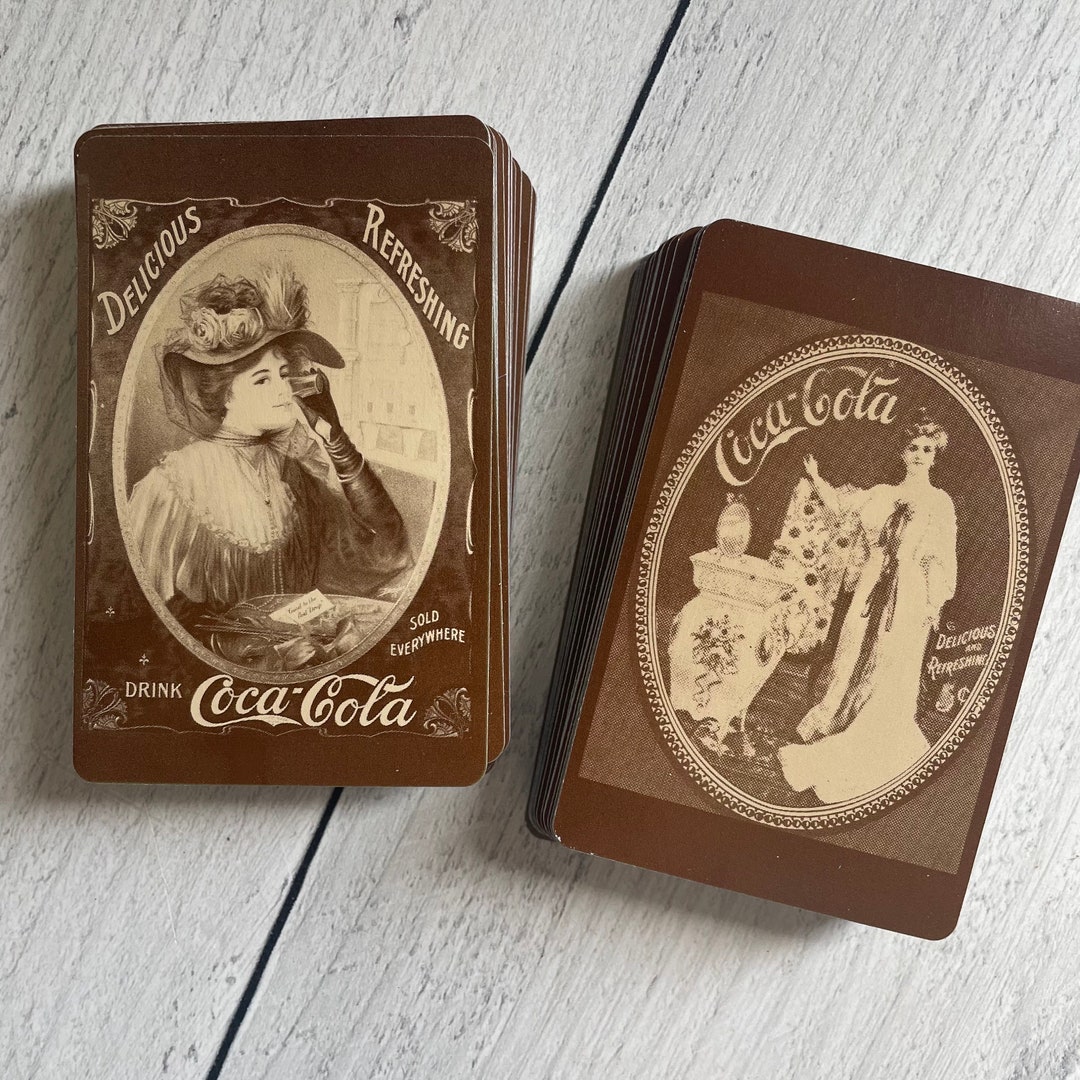 Vintage Reprint Coca-cola Playing Cards Featuring Their Antique Ads ...